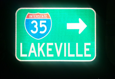 LAKEVILLE Interstate 35 route road sign - Minnesota, Minneapolis, St ...