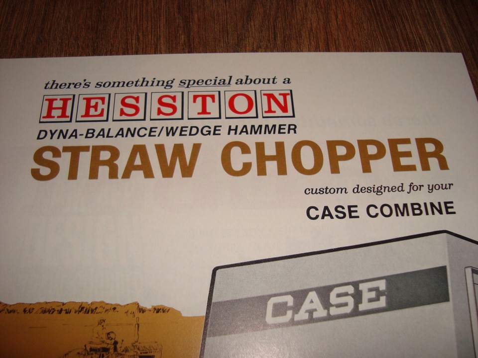 Vintage Hesston Dyna-Balance Wedge Hammer Straw Chopper Case Combine ...