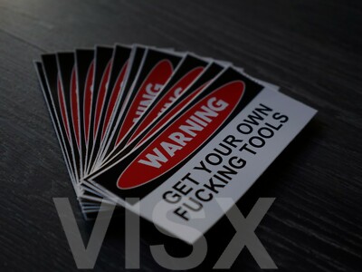 Warning Get your own tools Bumper Sticker Vinyl car Die-Cut funny ...