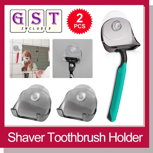 2pcs Shaver Toothbrush Holder Washroom Bathroom Suction Cup Razor Hook ...