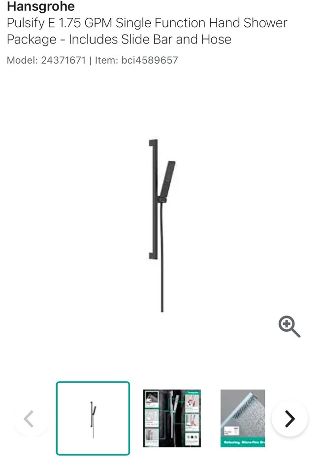 Hansgrohe 24370 Pulsify E 2.5 GPM Single Function Hand Shower - Chrome ...