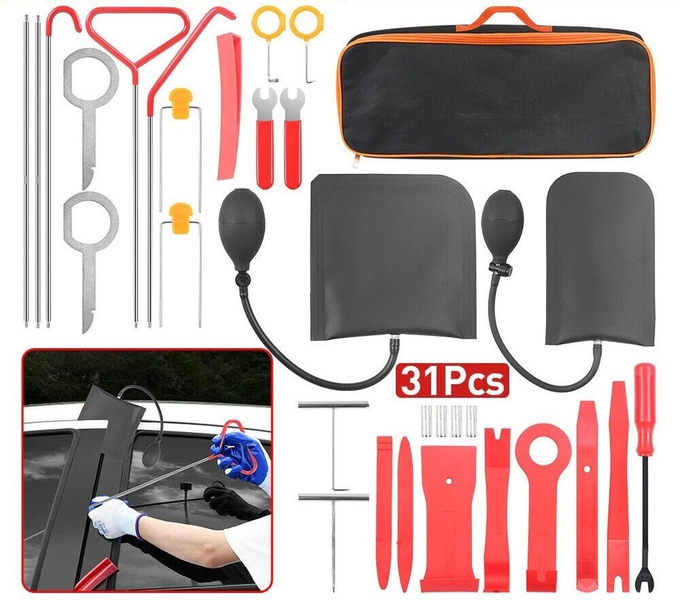 31Pcs Emergency Kit Auto Tool Window-Car Door Open Unlock Lock Out ...