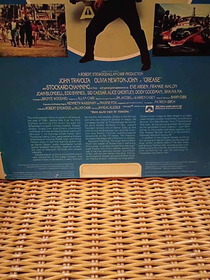 Grease RCA Selectavision CED Video Disc Motion Picture Movie 1978 | eBay
