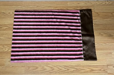 Minky Dink Designs Striped Pink & Brown Soft and Satin Minky Pillowcase ...