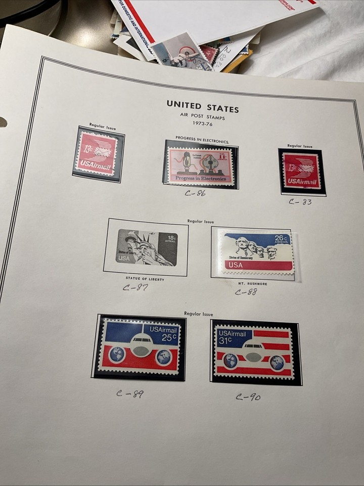 U.S.-(-1973-79-)-AIR POST STAMP-lot Of 19-Stamps +EXTRAS-MH/MNH-ON ...