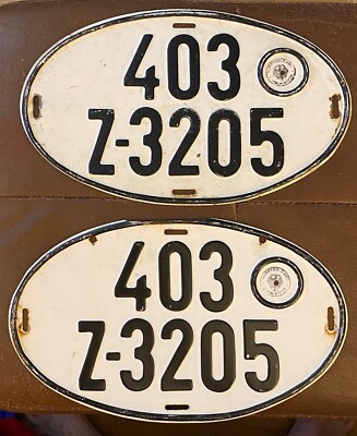 Germany Export 1950's VW, BMW, MERCEDES, PORSCHE License Plate PAIR ...