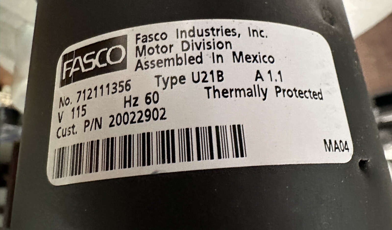 FASCO 712111356 Draft Inducer Blower Motor 20022902 115V 7121-11356 | eBay