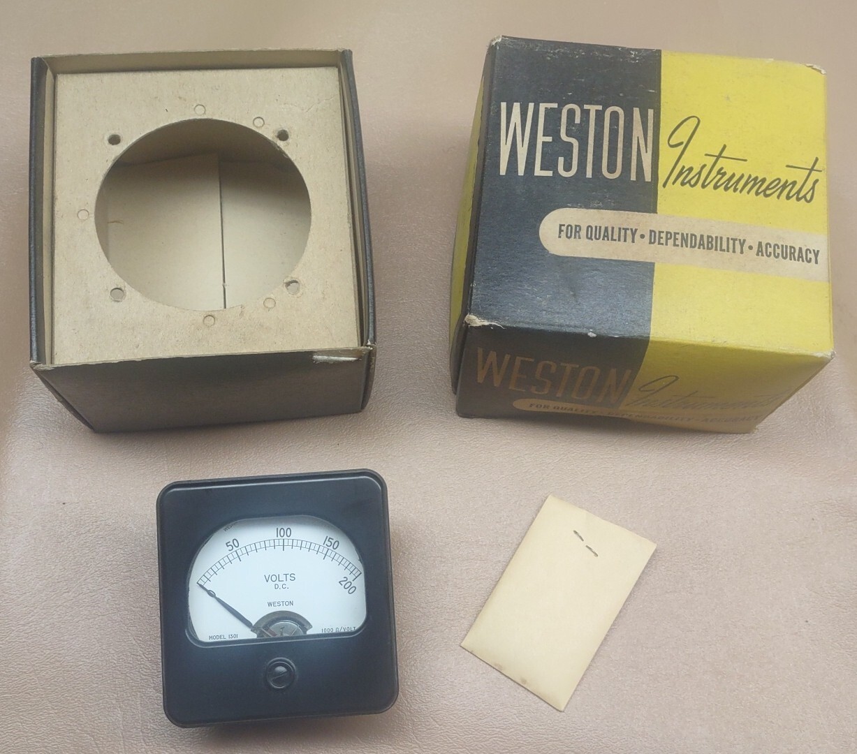 Vintage Weston 1301 Milliamperes DC Volts Meter 0-200 Square Face ...