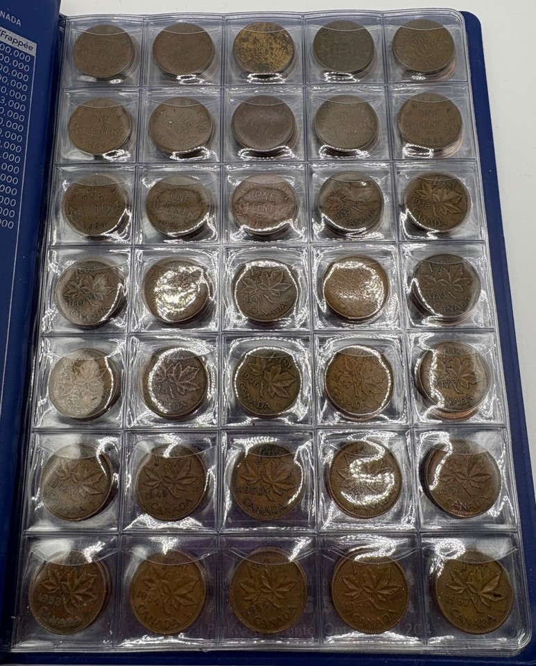 Canada 1920 - 2012 Penny 1 Cent Coin Collection - 99 Coins - Key Dates ...