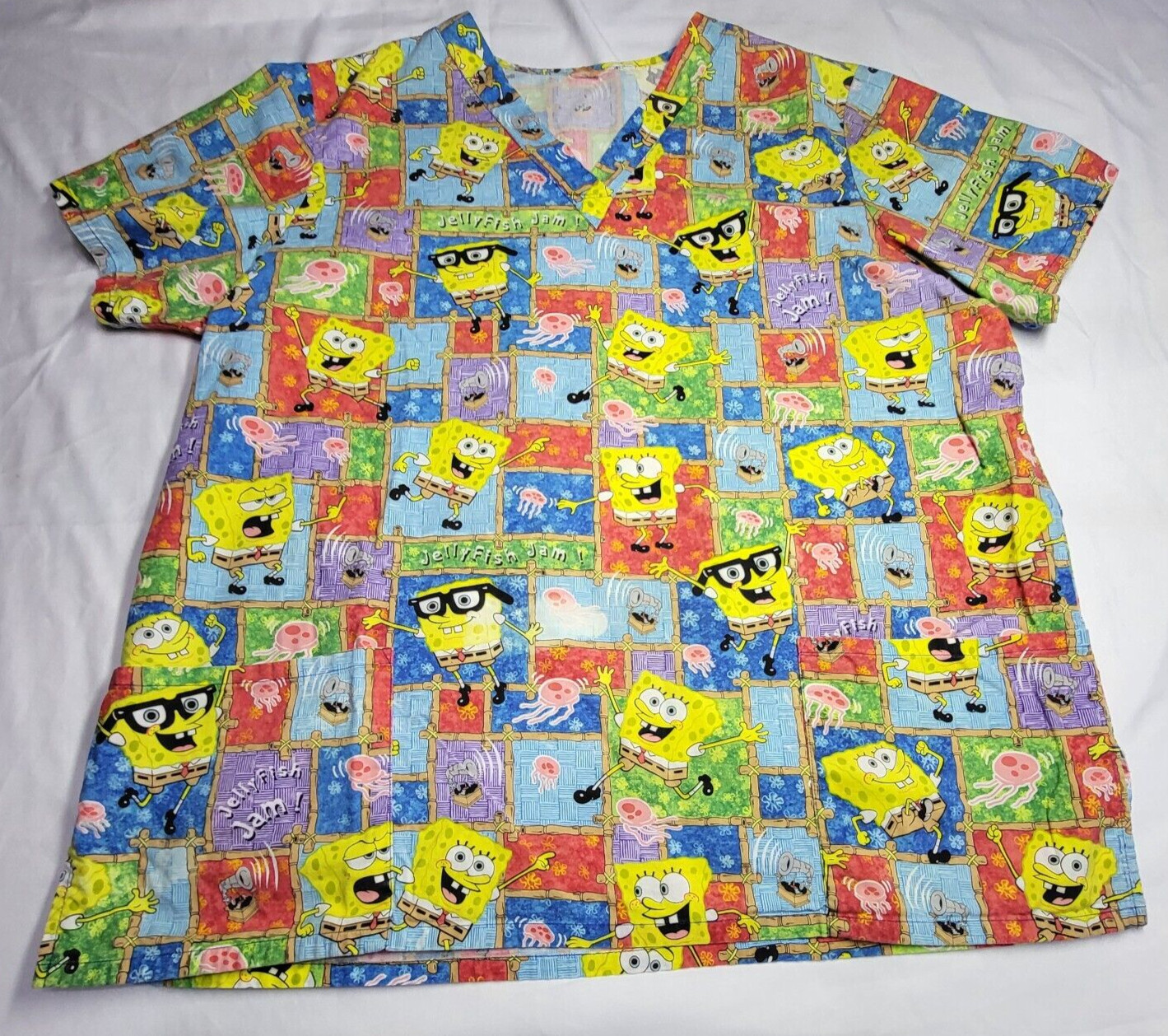 Nickelodeon Spongebob Squarepants Medical Top Scrub S… - Gem