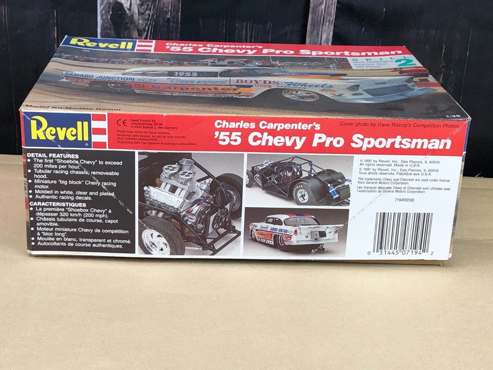 OPEN BOX 1991 Revell 1:25 Model Kit Charles Carpenter's '55 CHEVY PRO ...