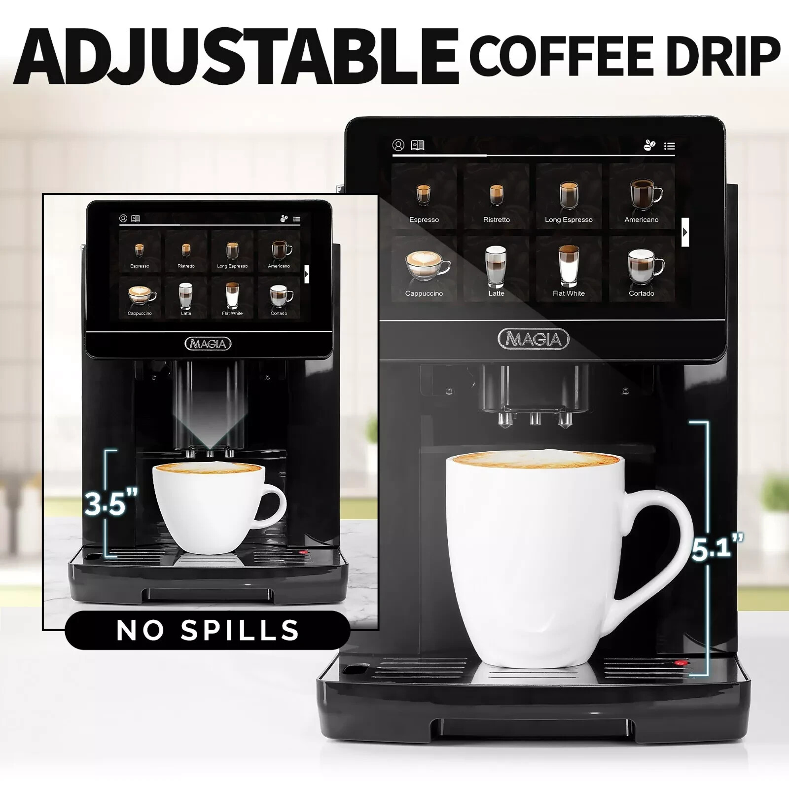 Fully Automatic Espresso Machine W Grinder 19 Customizable Coffee ...