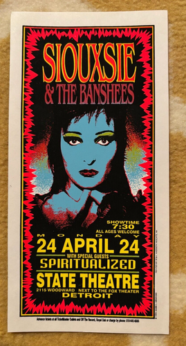 Siouxsie and & The Banshees 1995 Tour Promo Spiritualized State Theater ...