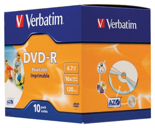 Verbatim DVD-R Wide Inkjet Printable ID Brand | eBay