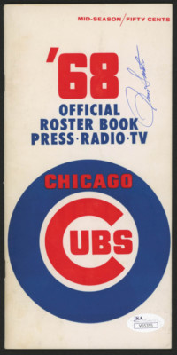 Ron Santo Signed 1968 Chicago Cubs Mid-Season Official Roster Book (JSA ...