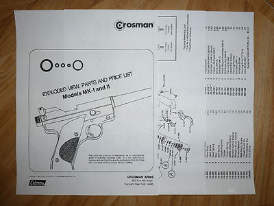 Crosman MK 1 2 Mark I Mark II -Seal Kit - Exploded View With Guide ...
