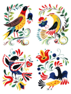 Vintage Image Shabby Retro Folk Art Birds Waterslide Decals MIS549 | eBay