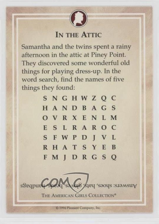 1994 Pleasant American Girl Samantha Saves the Day (In Attic) #45 1d3 ...