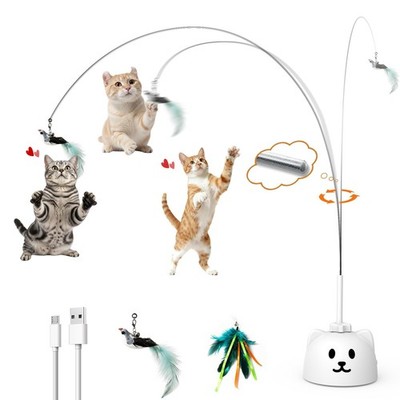 Interactive Cat Toys for Indoor Cats: Upgraded 360° Automatic Spin ...