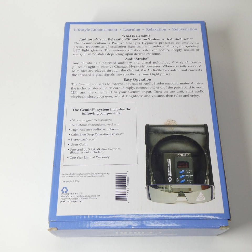 Positive Changes Hypnosis Centers Gemini Auditory Visual System UNUSED ...