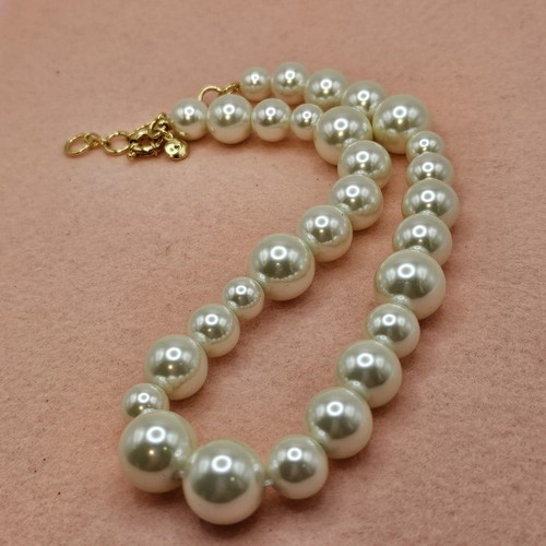 J Crew Necklace Faux Graduated Pearl Beads Gold Tone Clasp 18 In Formal ...