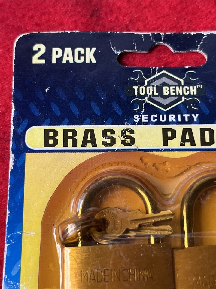 TOOL BENCH 2 PACK BRASS PADLOCK w/ KEYS - new (t50) | eBay