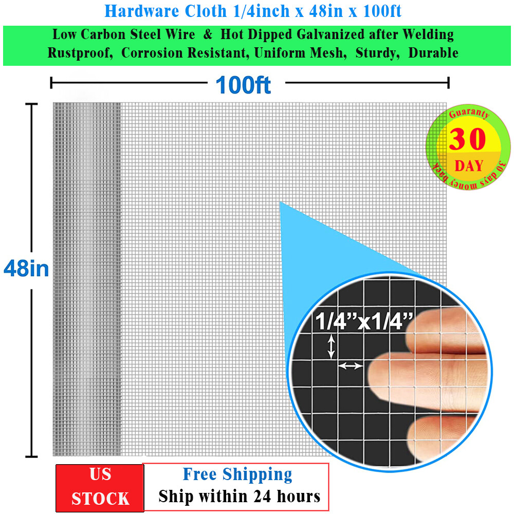 Hardware Cloth 1/4inch Welded Wire Mesh Metal Fencing Poultry Cage 48in ...