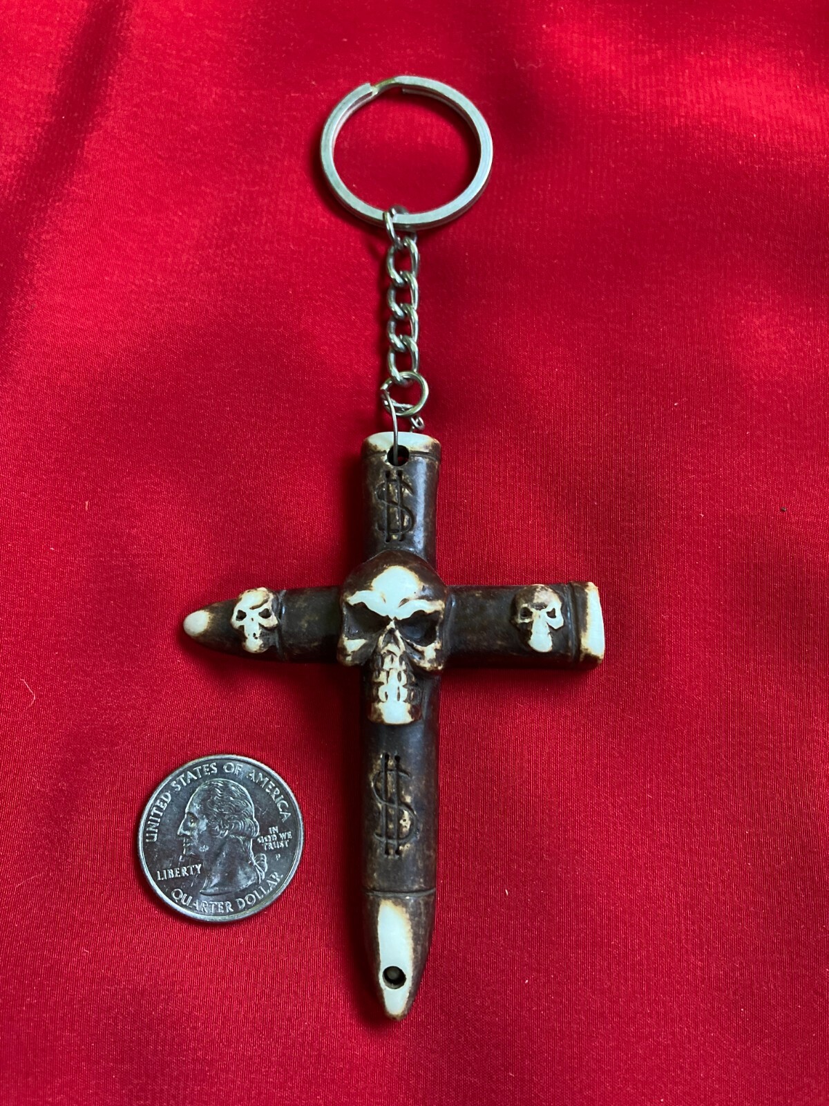 Skull Cross Money Luck Talisman Keychain | eBay