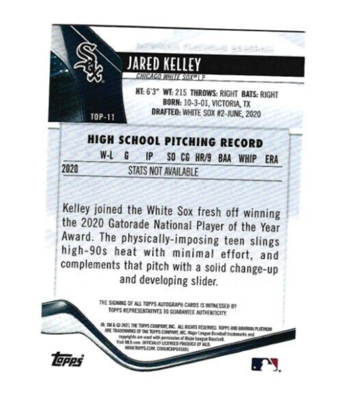 2021 Bowman Platinum Baseball Jared Kelly Auto | eBay