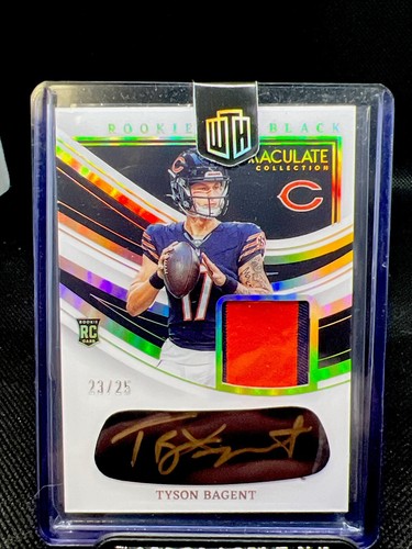 2023 Immaculate Tyson Bagent Gold Rookie Eye Black RC Patch Auto #23/25 ...