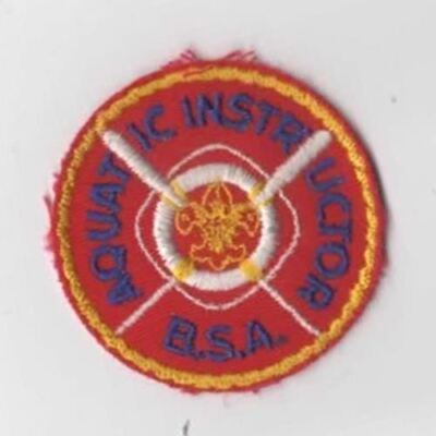 Aquatic Instructor 2.5 inch wide position patch plastic back EX-202 | eBay