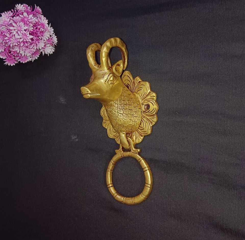 Reindeer Head Door Knocker Brass Gazelle Deer Office Door Bell Hardware ...