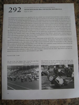 ARTER MATCHLESS 496cc G50 RACING MOTORCYCLE ADVERT A4 FILE 38 | eBay