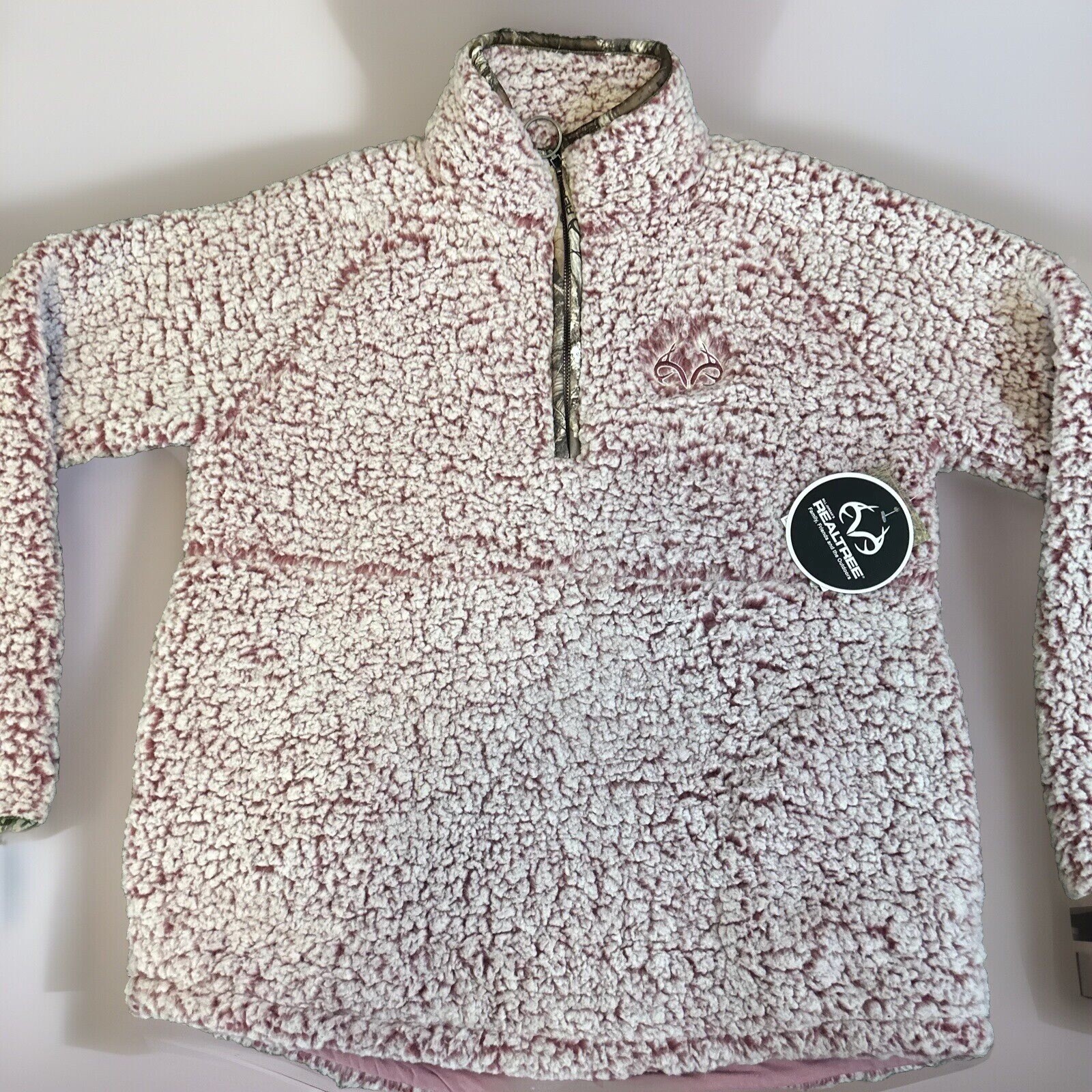 Realtree Women’s Pink & White Sherpa Fleece Size M- NWT Pullover | eBay