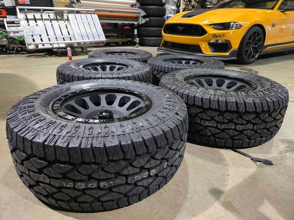 17x9 FUEL VECTOR D601 GUNMETAL WHEELS RIMS 5x127 + 33" A/T TIRES ...