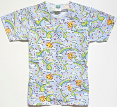 WS GEAR WOMEN'S SCRUBS NURSES UNIFORM TOP ONE SUNNY DAY SZ XS NWOT | eBay