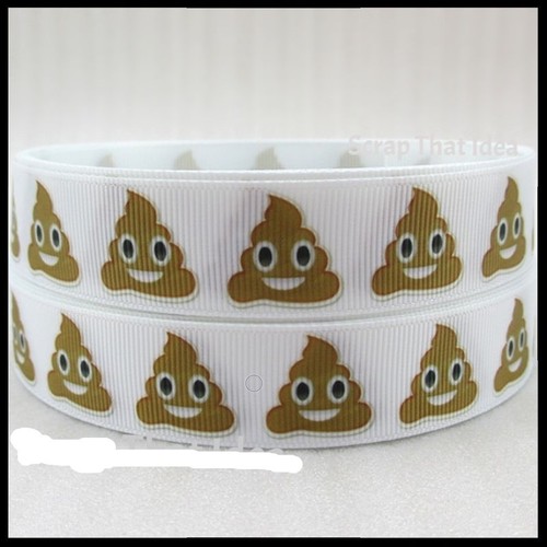 Brand New Craft Hair Ribbon Poo Poop Shit Emoji. 1 Meter x 22mm | eBay