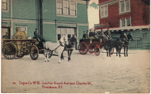 Providence Fire Engine No 16 Branch & Charles 1910 Unused sharp RI | eBay