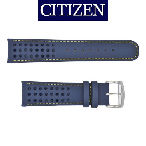 Citizen BJ7007-02L ECO-DRIVE Blue watch band 22mm STRAP yellow stitches ...