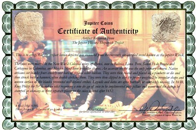 1659 Jupiter Shipwreck San Miguel El Arcangel Silver Cob 8 Reale Coin ...