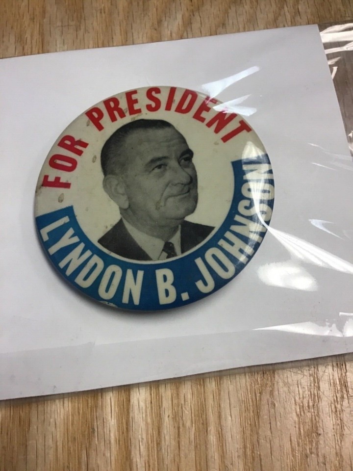 1964 Lyndon B Johnson Presidential 4 Inch Pin | eBay