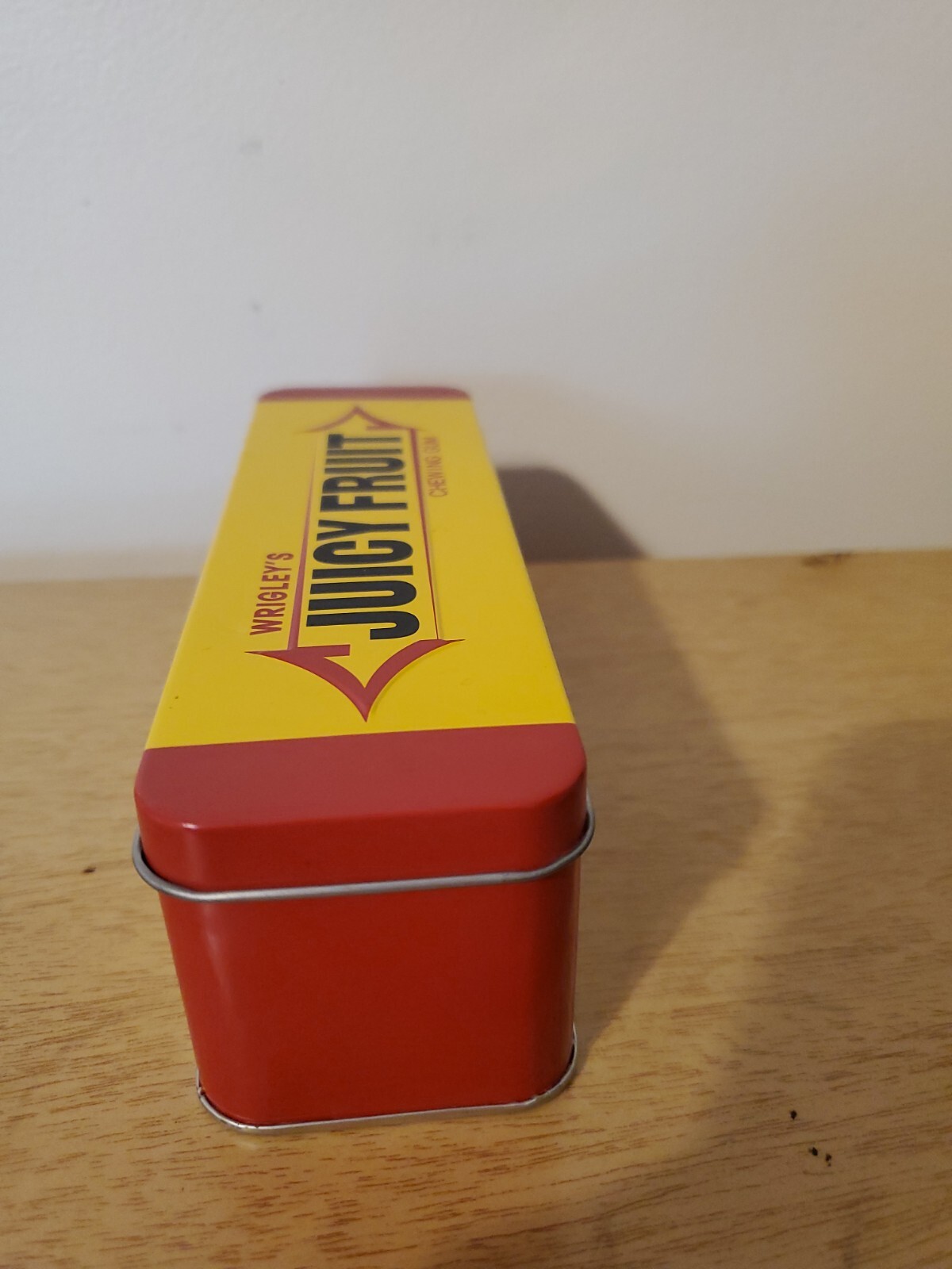 Wrigley's Juicy Fruit Chewing Gum Metal Hinged Container 6" x 2" x 1.5 ...