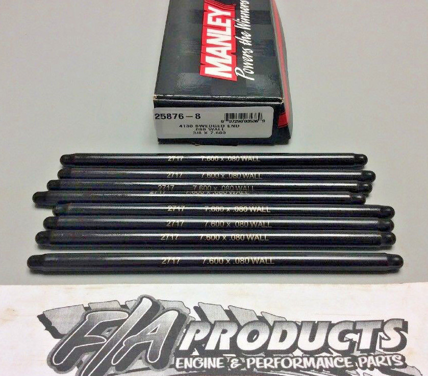 Manley 25860-8 Swedged End 8.600" Long .080" Wall 3/8" 4130 Push Rods ...