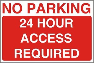 Pack 2 No Parking 24 Hour Access Sign Stickers Garage Drive Entrance ...