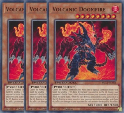 Yugioh - Volcanic Doomfire x 3 - 1st Edition - NM - Free Holographic ...