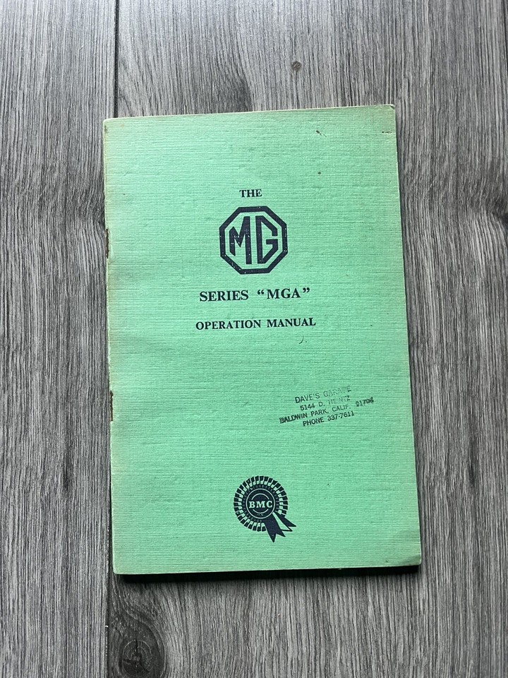 1956 MG MGA tool kit Tool Roll & Operation Manual / OEM VINTAGE | eBay