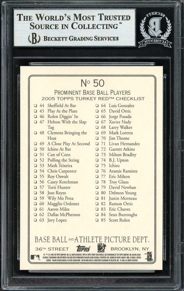 ICHIRO SUZUKI AUTOGRAPHED 2005 TOPPS TURKEY RED CARD #50 MARINERS ...