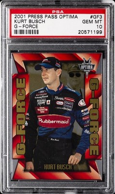 2001 PRESS PASS OPTIMA G-FORCE #GF3 KURT BUSCH PSA 10 | eBay