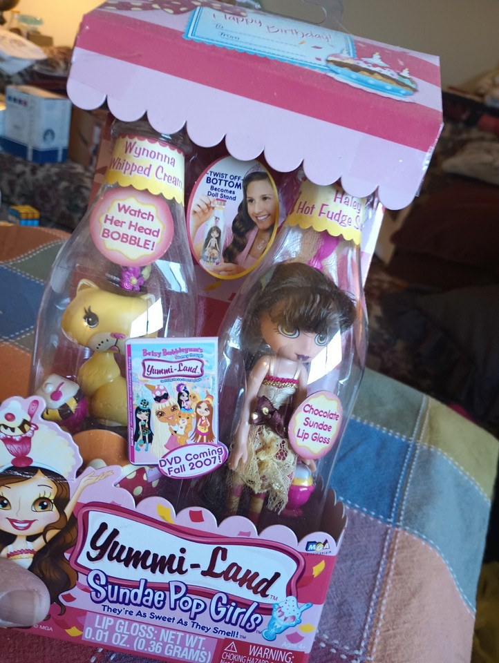 New MGA Yummi Land Soda Pop Girls Haley Hot Fudge Sundae & Pet New ...