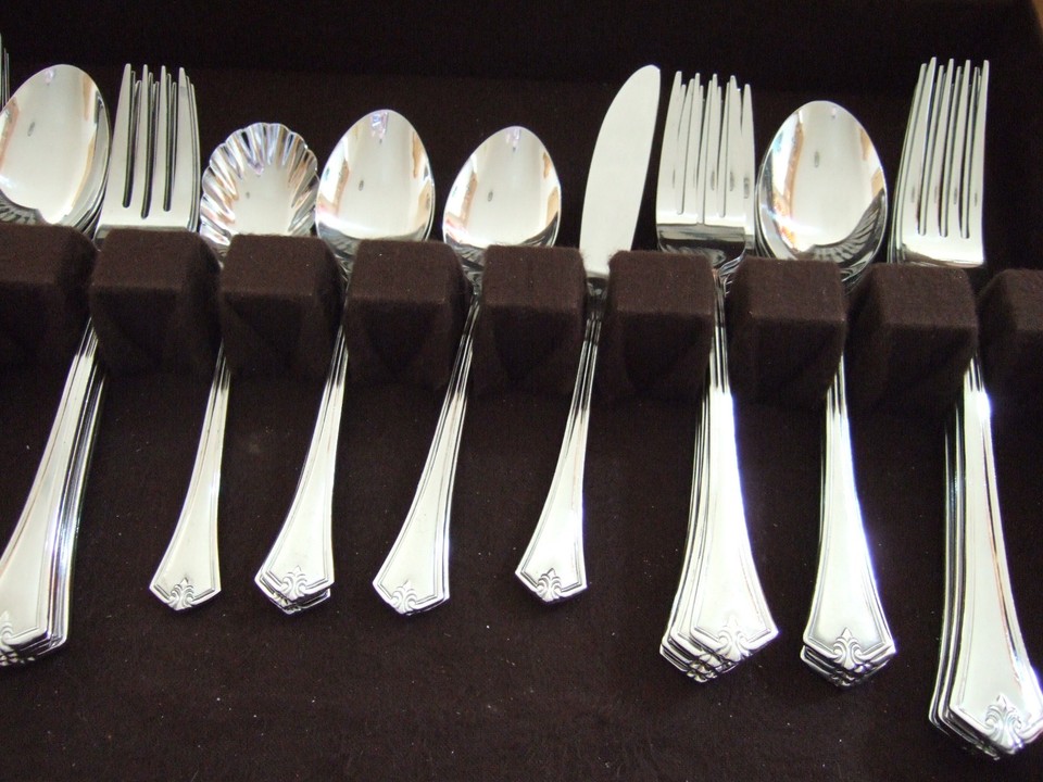 51 Pc Set REED & BARTON CHURCHILL Pattern 18/10 STAINLESS STEEL ...